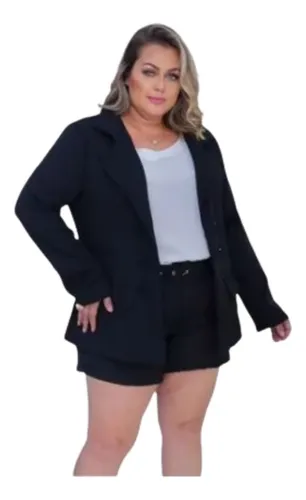 Blazer Feminino Alfaiataria Social Plus Size Luxo Mercadolivre