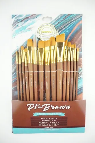 Set De 15 Pinceles Golden Taklon Hair Pinto | Envío gratis Set De 15 Pinceles Golden Taklon Hair Pinto | Envío gratis