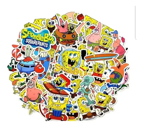 Bob Esponja 100 Calcomanias Stickers Pvc Vs Agua Patricio