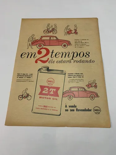 ( L - Pop/020 ) Propaganda Antiga Shell 2t Motor Oil 1960 ...