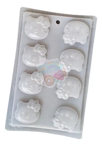 Molde Mediano Gelatina 8 Gatitas Kity Jabon Choco Yeso Meses Sin