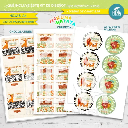 Kit Imprimible El Rey León Candy Bar Cumpleaños En Venta En Morón Bsas Gba Oeste Por Sólo