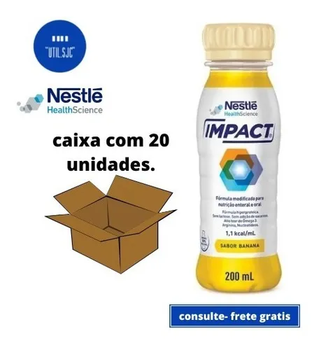 Impact -nestle Kit C/20 Frascos (sabor - Banana) - 200ml | Frete grátis Impact -nestle Kit C/20 Frascos (sabor - Banana) - 200ml | Frete grátis