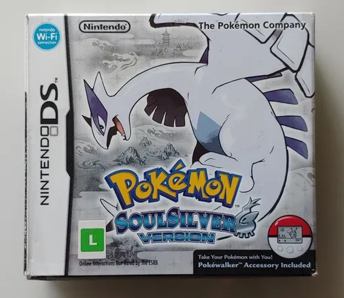 Pokémon Soul Silver Caixa Original Para O Jogo E Pokewalker Escorrega