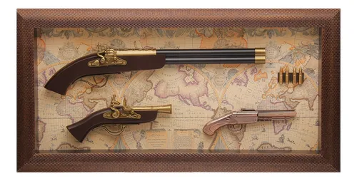 Quadro Retro Armas Antigas Garrucha Pistolão Mapa Decoração à venda em ... Quadro Retro Armas Antigas Garrucha Pistolão Mapa Decoração à venda em ...
