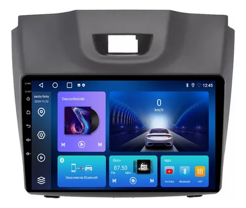 Central Multimidia S10 12/16 9p Android 14 Carplay 4gb 64gb | Parcelamento sem juros