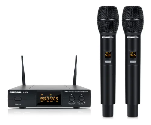 Sistema de microfone sem fio portátil UHF duplo Riworal. Sistema de ... Sistema de microfone sem fio portátil UHF duplo Riworal. Sistema de ...