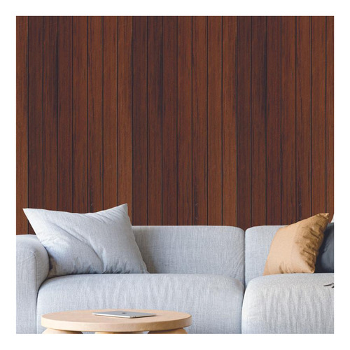 Papel De Parede Adesivo Madeira Ripada Escura Deck 15m Parcelamento