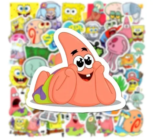 Bob Esponja 100 Calcomanias Stickers Vinil Pvc Vs Agua En Venta En