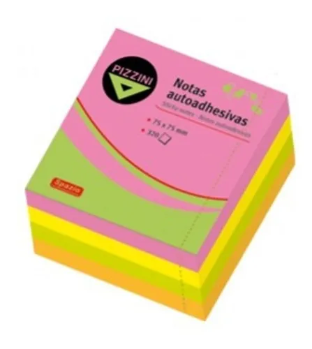 Taco De Notas Adhesivas Fluo 75 X 75 Mm X 320 Hojas Taco De Notas Adhesivas Fluo 75 X 75 Mm X 320 Hojas