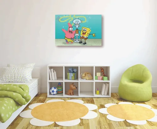 Cuadro Decorativo Bob Esponja Y Amigos G Lienzo Canvas
