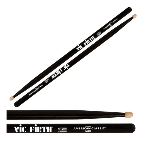 Baquetas Profesionales Batería Vic Firth Negras 5a Madera Baquetas Profesionales Batería Vic Firth Negras 5a Madera