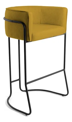 Banqueta Decorativa Fixa Base de Aço Preto Betina D02 Veludo Mostarda C ... Banqueta Decorativa Fixa Base de Aço Preto Betina D02 Veludo Mostarda C ...