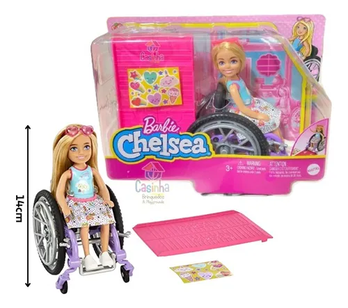 Boneca Barbie Chelsea Com Cadeira De Rodas Original Mattel Frete Grátis