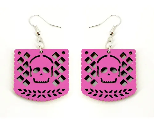 Aretes Dia De Muertos Papel Picado Meses Sin Interés