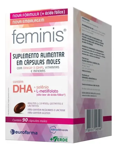 Feminis Suplemento Alimentar Em Cápsula Moles Com 90 Sem Sabor | Frete ...