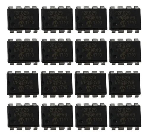 Kit Com 10 Peças Circuito Integrado Pic12f629-ip Dip8 | Frete grátis
