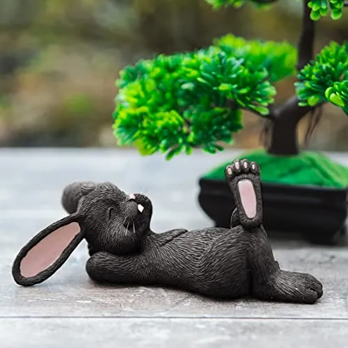Figura De Conejo Negro Caprichoso Acostado De Espaldas,... en venta en ... Figura De Conejo Negro Caprichoso Acostado De Espaldas,... en venta en ...