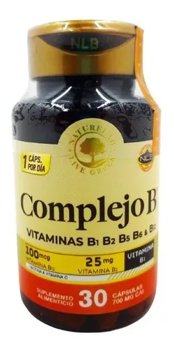 Complejo B Vitamina B1 B2 B5 B6 Y B12 30 Cap Naturelab