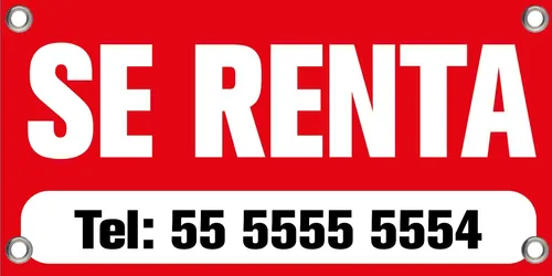 Letrero Se Renta De Lona 60x38cm Personalizada. | MercadoLibre