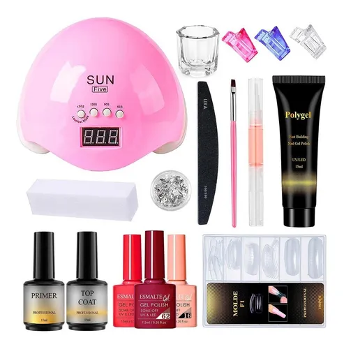 Kit Polygel Alongamento Unhas Molde F1 Dual Form Completo ... Kit Polygel Alongamento Unhas Molde F1 Dual Form Completo ...