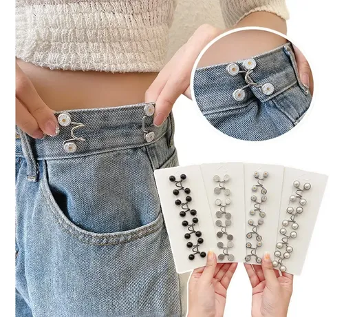Kit 2 Aperta Calça Pérola Strass Broche De Roupas Ajustável | MercadoLivre
