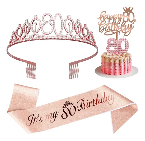 80th Birthday Decorations Women Rose Gold 80th Birthday Sas Meses