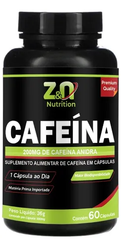 Cafeína 200 Mg 60 Cápsulas De Sabor Neutro De Zandn Nutrition Mercadolibre