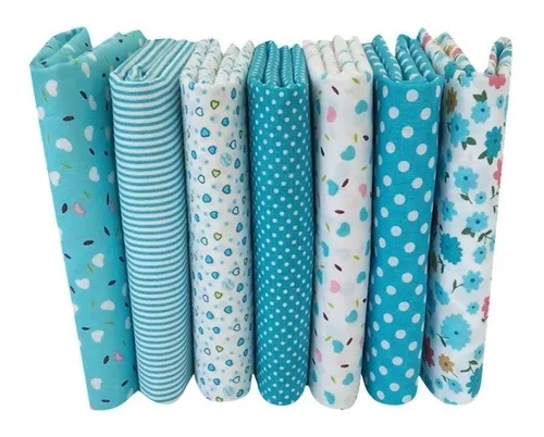 Paquete De 7 Piezas De Tela Artesanal De Algodón Patchwork C Cuotas