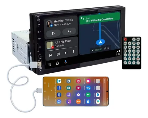 Central Multimídia 6.9pol 1din Espelha Android E Ios Mp5 Bt | Parcelamento sem juros