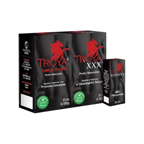 Troya Xxx Triple Accion Poder Masculino Pack 3 Unidades Cuotas Sin