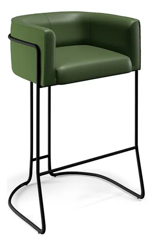 Banqueta Decorativa Fixa Base de Aço Preto Betina D02 Corano Verde ... Banqueta Decorativa Fixa Base de Aço Preto Betina D02 Corano Verde ...