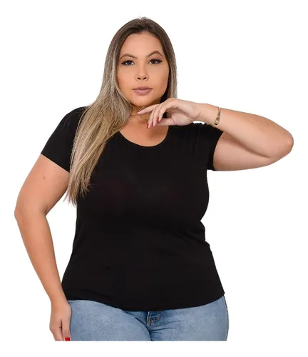 Kit 3 Camiseta Feminina Básica T Shirt Plus Size G1 G2 G3 Mercadolivre
