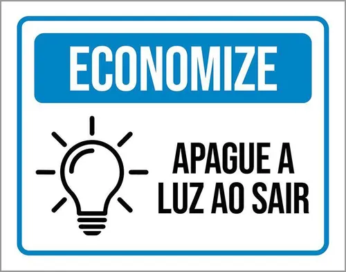 Placa Economize Apague A Luz Ao Sair 18x23 | MercadoLivre Placa Economize Apague A Luz Ao Sair 18x23 | MercadoLivre