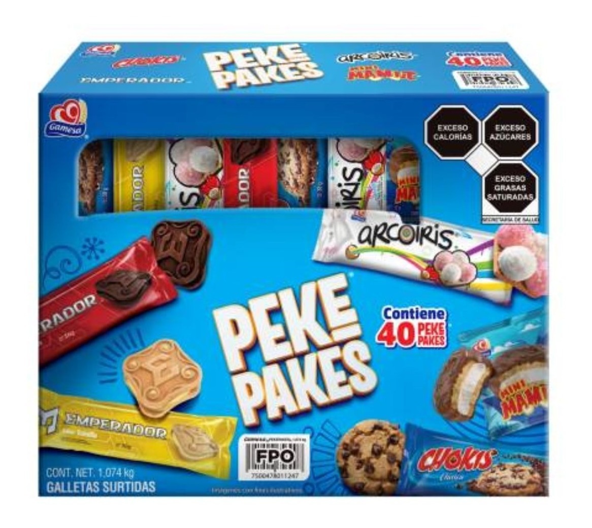 Galletas Gamesa Peke Pakes Surtidas 40 Pzas (1.074kg) | Envío gratis