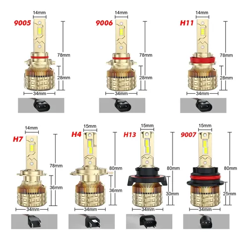 Focos Led Alta Y Baja Luces H4 9007 H11 9005 40000lm Canbus | Meses sin ...