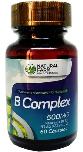 B Complex 60 Caps Vitamina Complejo B1 B2 B3 B5 B7 B9 Y B12 Cuotas