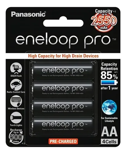 Pilha Recarregável Panasonic Eneloop Pro 2550mah Bk 3hcde Frete Grátis