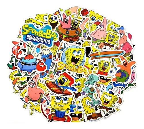 Set Calcomanias 100 Stickers Bob Esponja Patricio Calamardo En Venta En