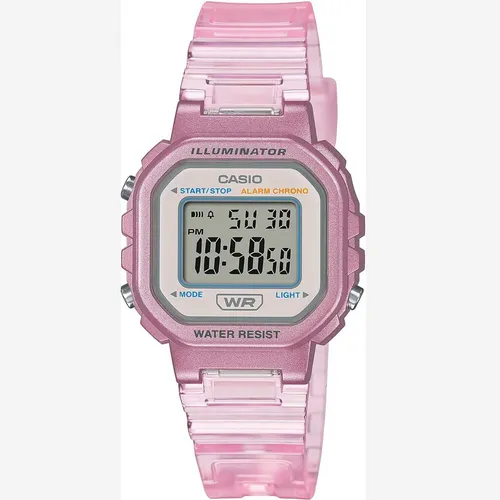 Relógio Casio Feminino Digital La-20whs-4adf Rosa Rosa Lcd - Positivo | Parcelamento sem juros