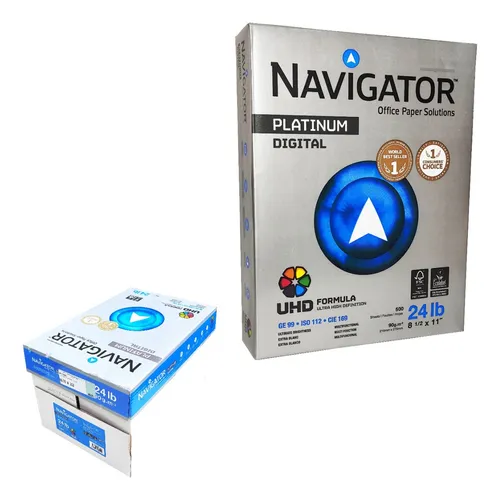 Caja Navigator Papel Bond Carta 90g Con 5000 Hojas Extra Bla Envío Gratis