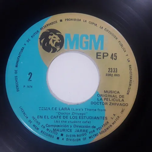 Doctor Zhivago Banda Original De La Película Ep 7 Pulgadas En Venta