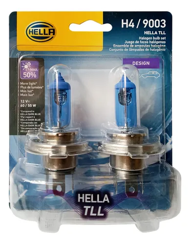 Foco H4 Luz Blanca Tipo Xenon Premium 60-55w 2 Focos Hella