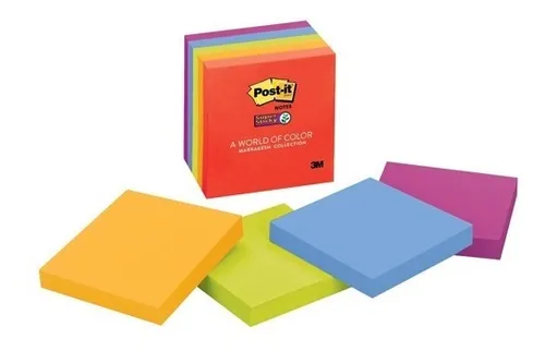 Notas Adhesivas Post It 5 Colores Neon 76x76 Mm 450 Hojas Meses Sin