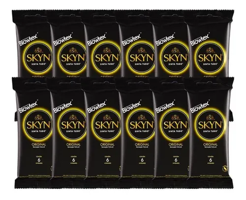 Kit 12 Pacotes Preservativo Skyn C/ 6 Unidades Cada | Frete grátis Kit 12 Pacotes Preservativo Skyn C/ 6 Unidades Cada | Frete grátis