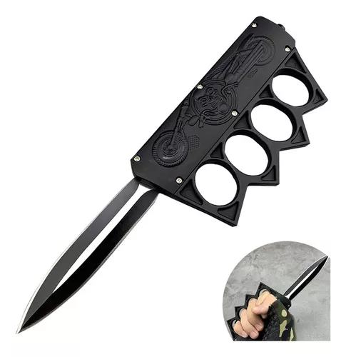 Boxer Con Navaja Plegable Negro Picos Manopla Nudillos Acero | MercadoLibre