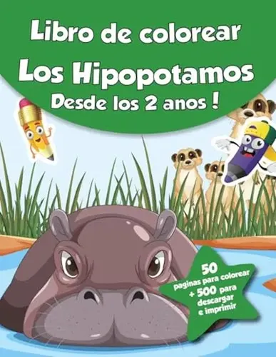 Libro De Colorear Para Ninos - Los Hipopotamos (desde Los 2 | Meses sin ...