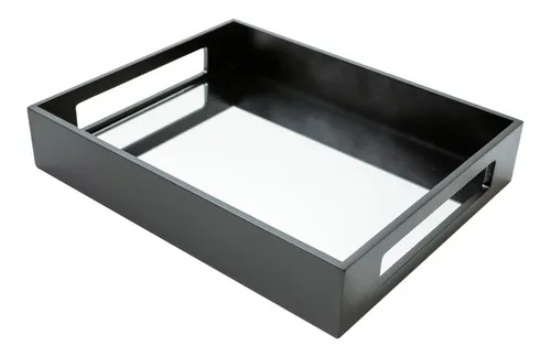 Bandeja Preta Espelhada Retangular Madeira Mdf Laca Bandeja Preta Espelhada Retangular Madeira Mdf Laca