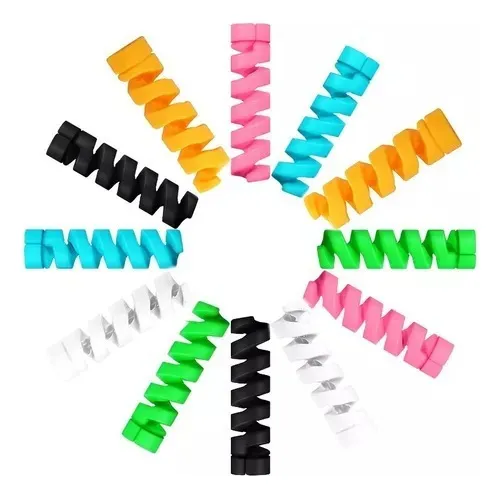 Kit de protector de cable en espiral de 4 unidades, varios colores ... Kit de protector de cable en espiral de 4 unidades, varios colores ...