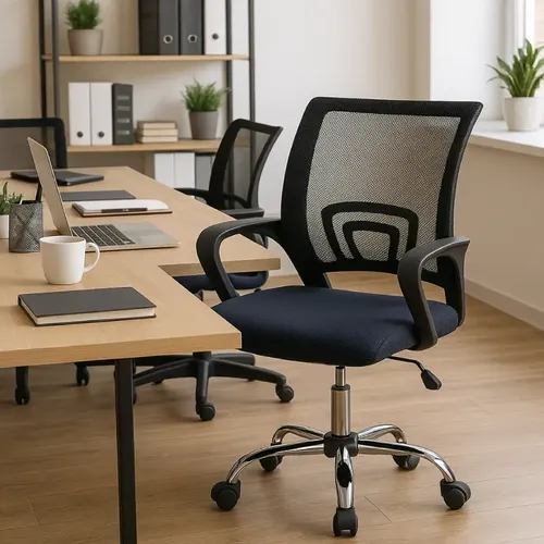 Silla De Escritorio Oficina Ergonomica Circle-line Mesh Color Negro ...